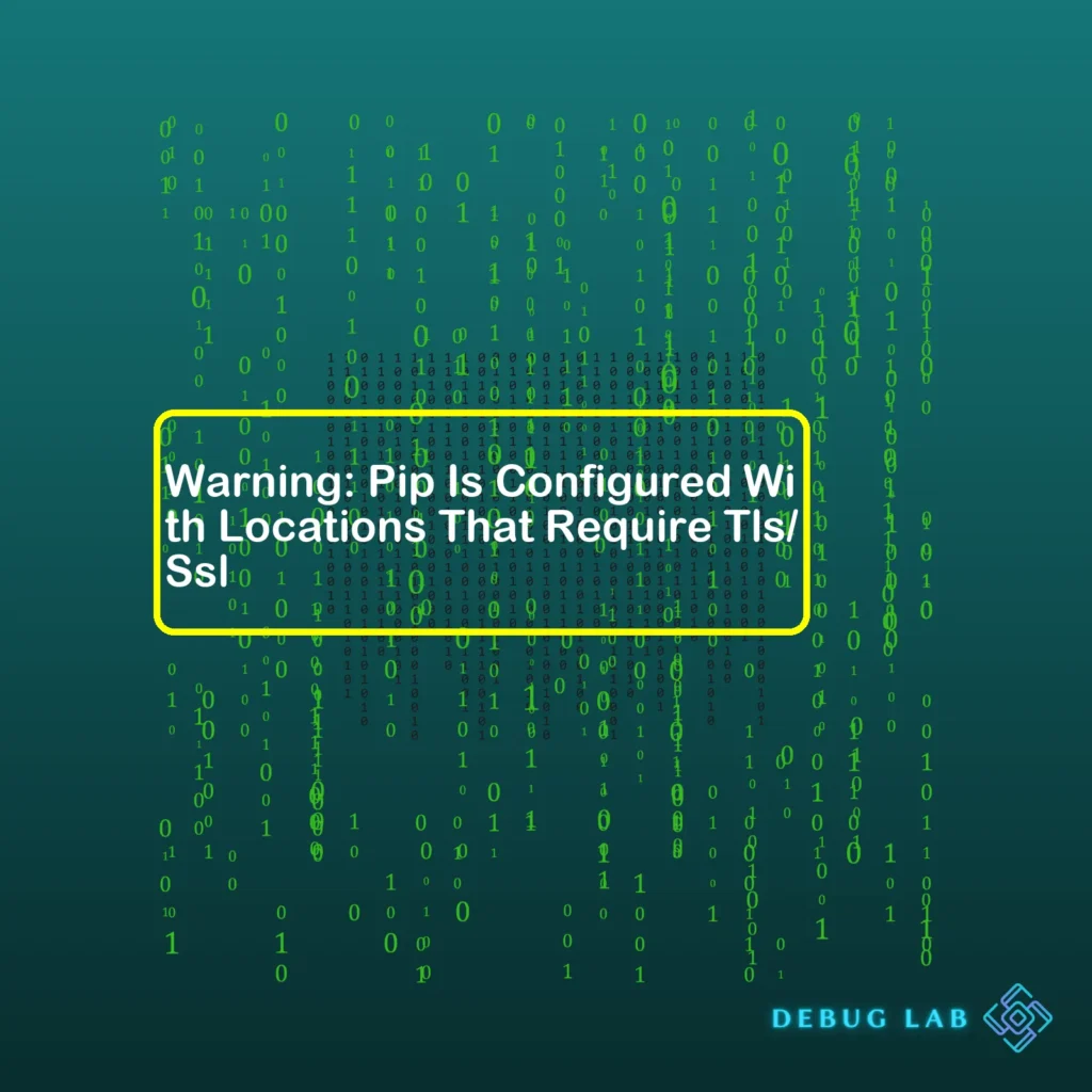 Warning: Pip Is Configured With Locations That Require Tls/Ssl - Debug Lab